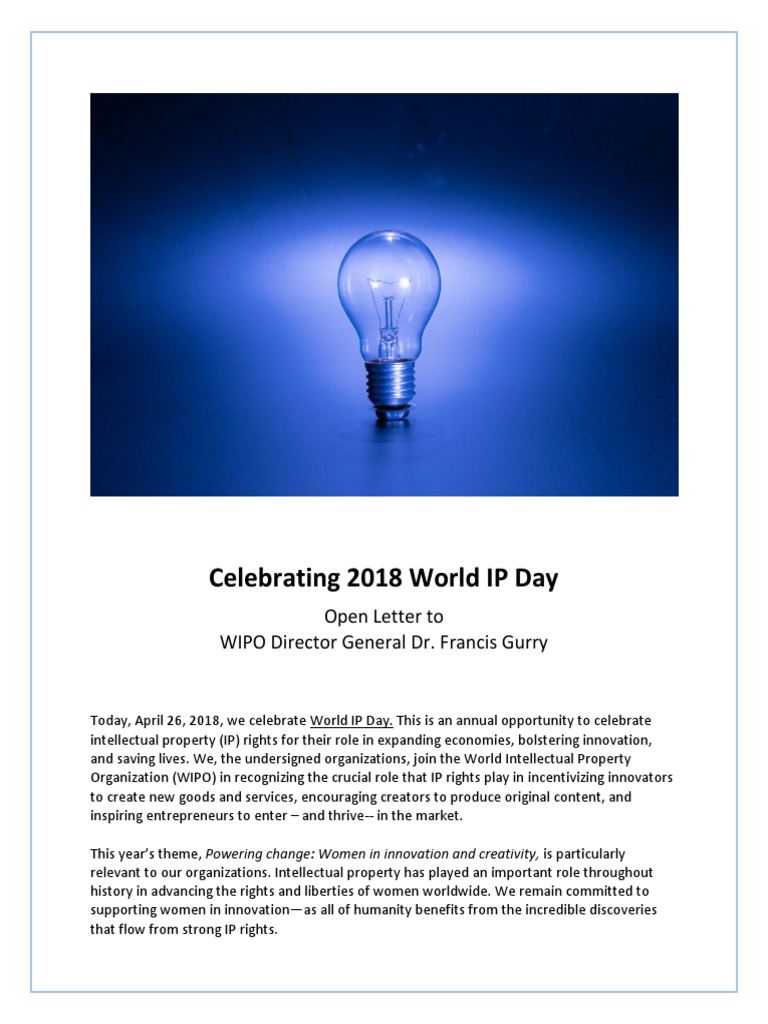 World IP Day 2018: Celebrating Innovation | PDF | Intellectual Property ...