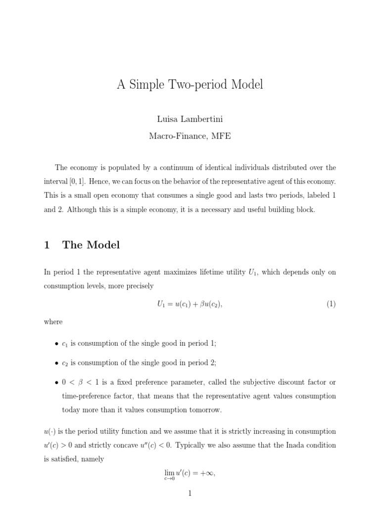 2 Two Period Model | PDF | Current Account | Utility