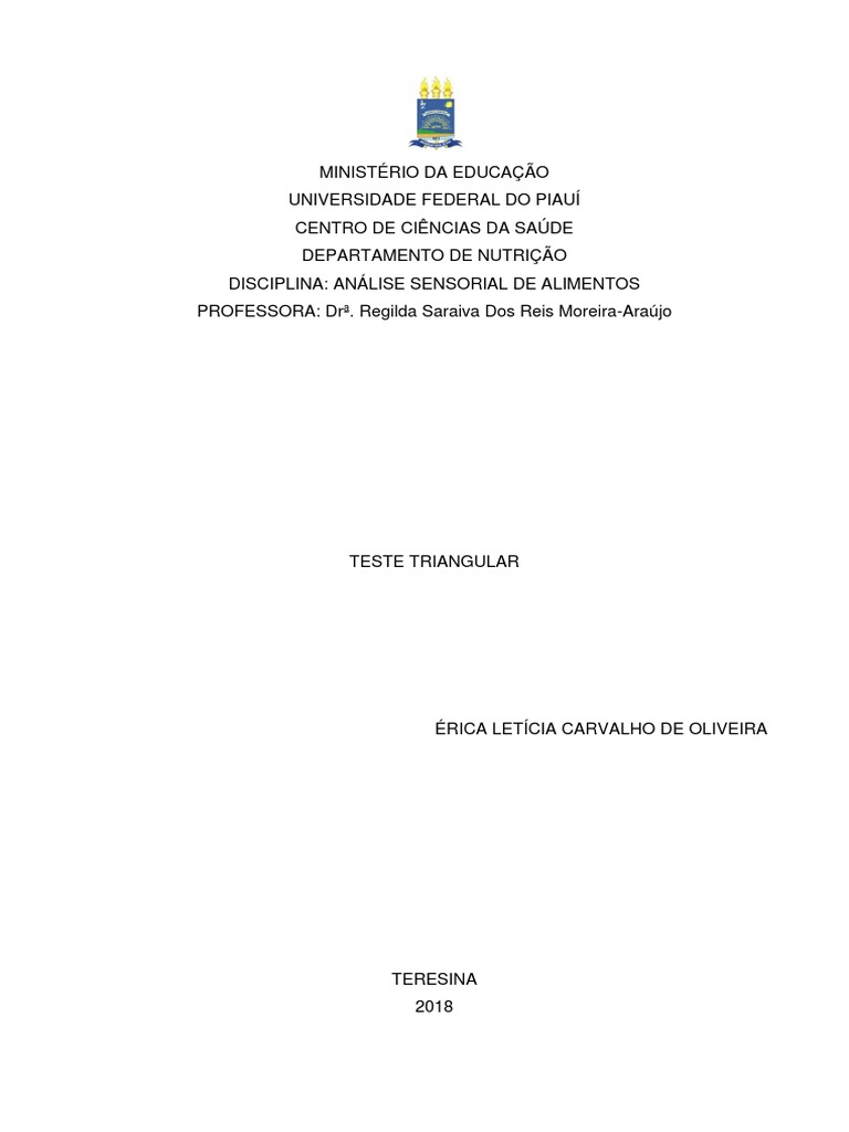 Relatório Teste Triangular | PDF | Hipótese nula | Padronização