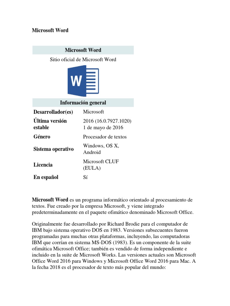 Todo Sobre Microsoft Word | Microsoft Word | Informática