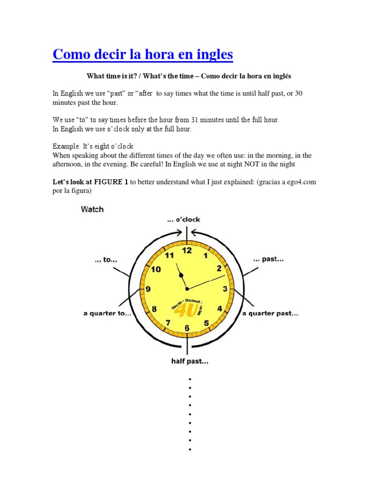 How To Say The Time | PDF