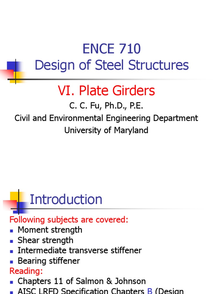 SteelDesign: Plate Girder | PDF | Buckling | Bending