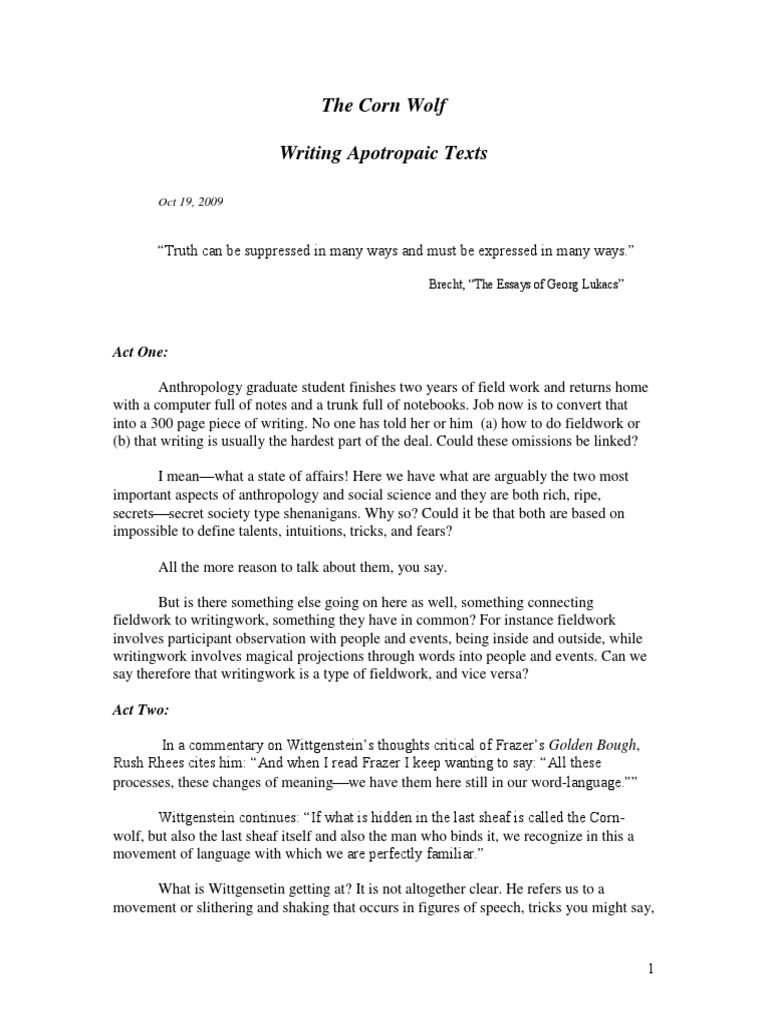 The Corn Wolf Cleaned Up Version 0 | PDF | Magic (Paranormal) | Field ...