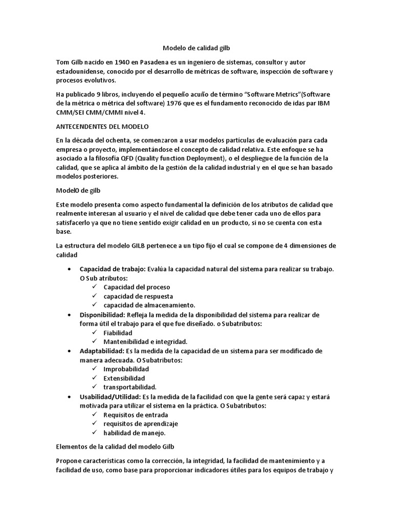 Modelo de Metricas de GILB | PDF | Software | Producto (Negocio)