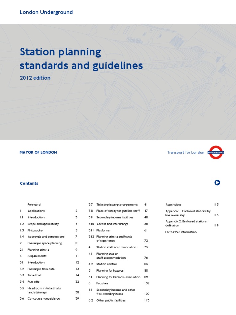 Station Planning Standards and Guidelines de Transport For London | PDF ...
