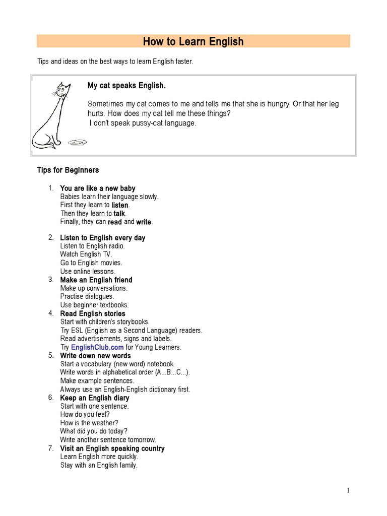 How To Learn English Fast | PDF | English Language | Reading (Process)