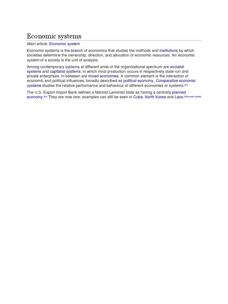 Economic Systems | PDF