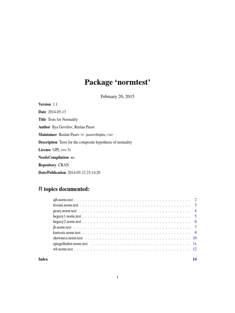 Norm Test | PDF | P Value | Statistics