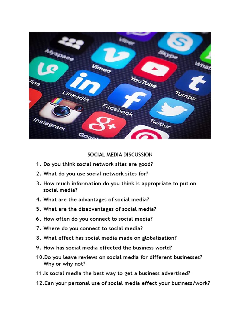 Social Media Discussion - ESL | PDF