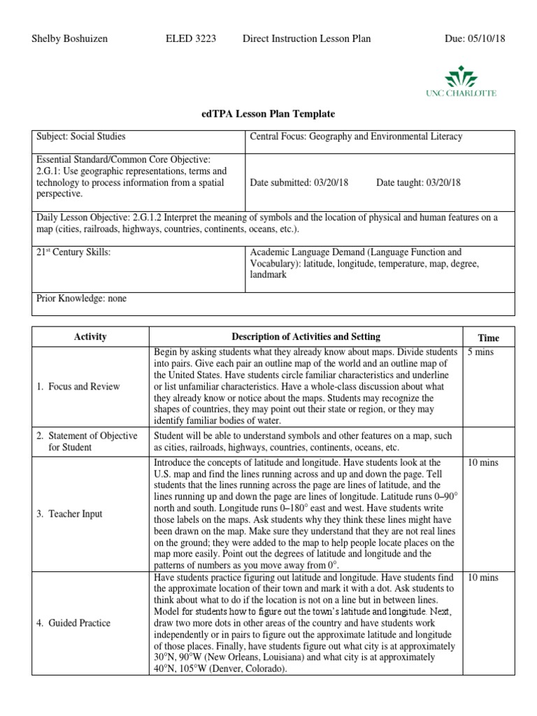 Ss Lesson Plan | PDF | Lesson Plan | Geography
