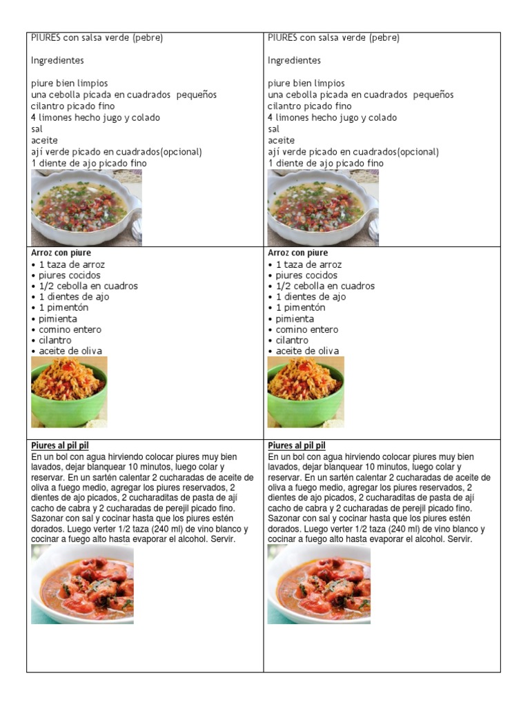 Comida Con Piure | PDF | Cilantro | Cocina norteamericana