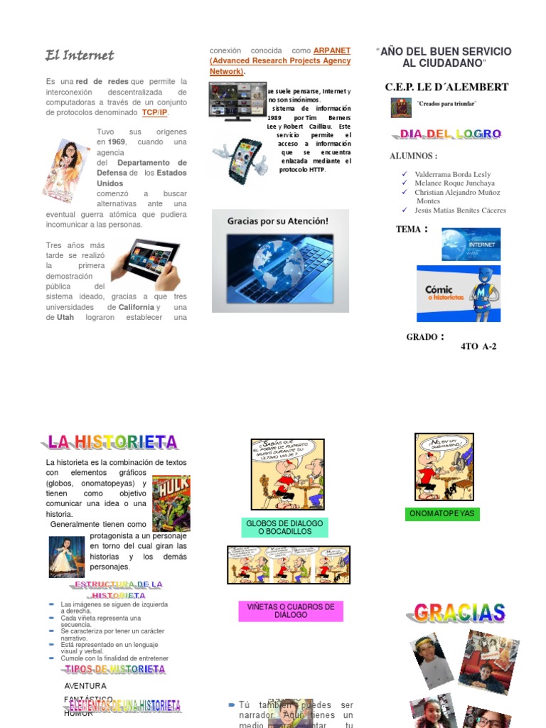 Triptico Historieta Internet Pdf Cómics Internet