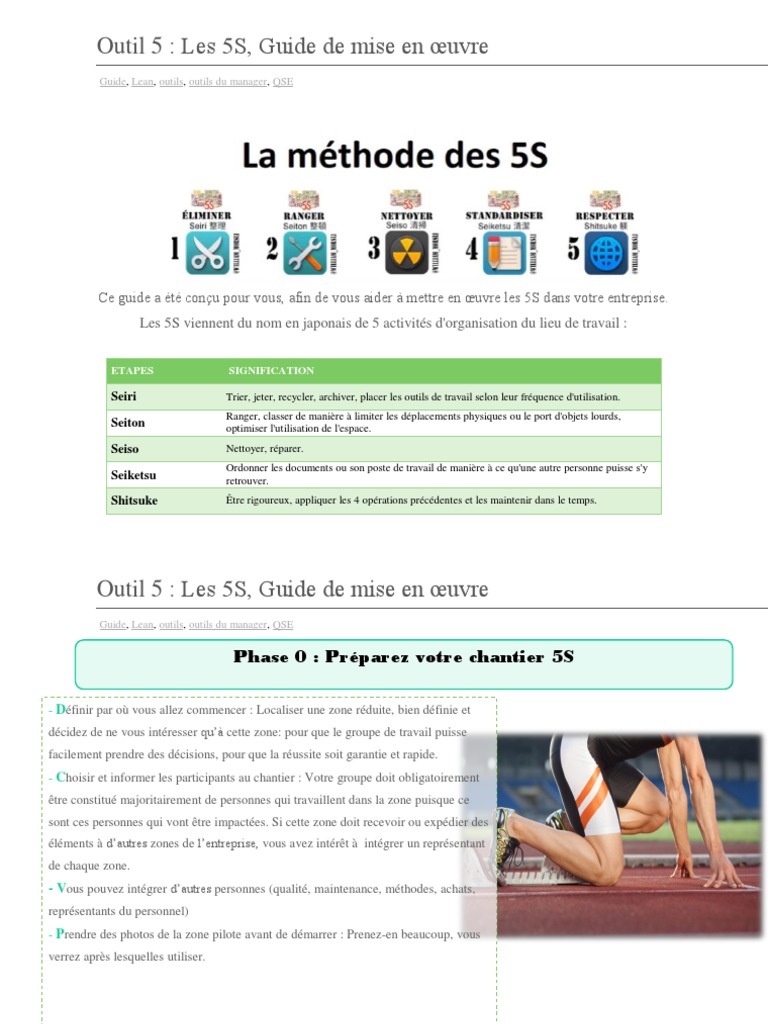 Guide de mise en œuvre des 5S | PDF | Lean (production) | Sécurité
