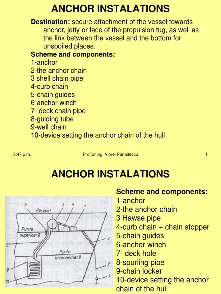 Course 1 Anchor Instalation in | PDF | Anchor | Tugboat