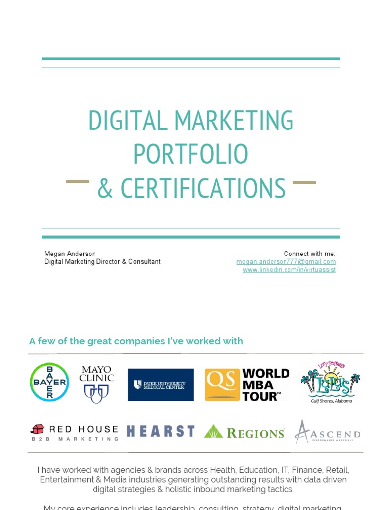 Digital Marketing Performance Portfolio 4 | PDF | Search Engine ...