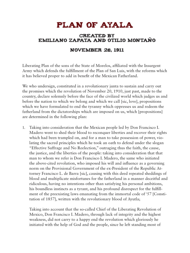 Plan of Ayala - 1 | PDF | Republic | Government