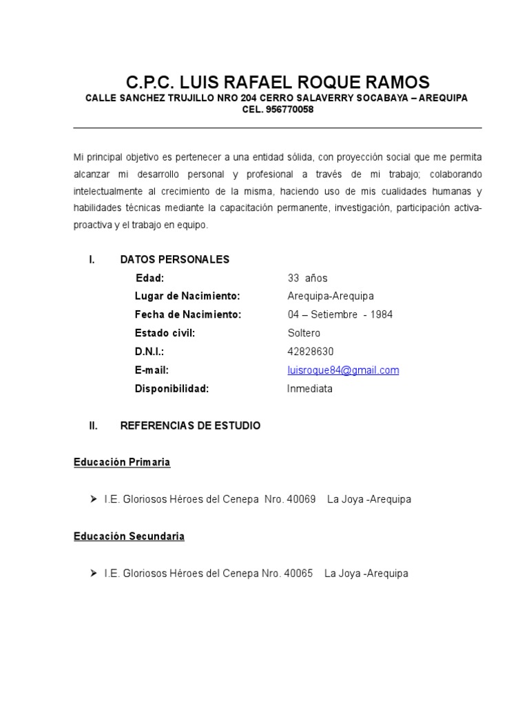 Curriculum Actualizado | PDF | Contador | Business