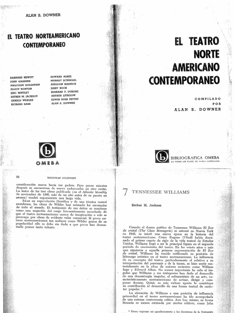 Alan Downer El Teatro Norteamericano Contemporáneo | PDF