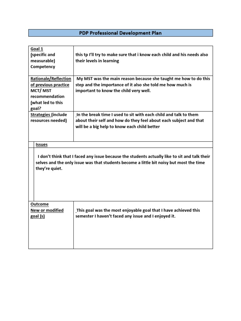 PDP Professional Development Plan | Download Free PDF | Goal | Self