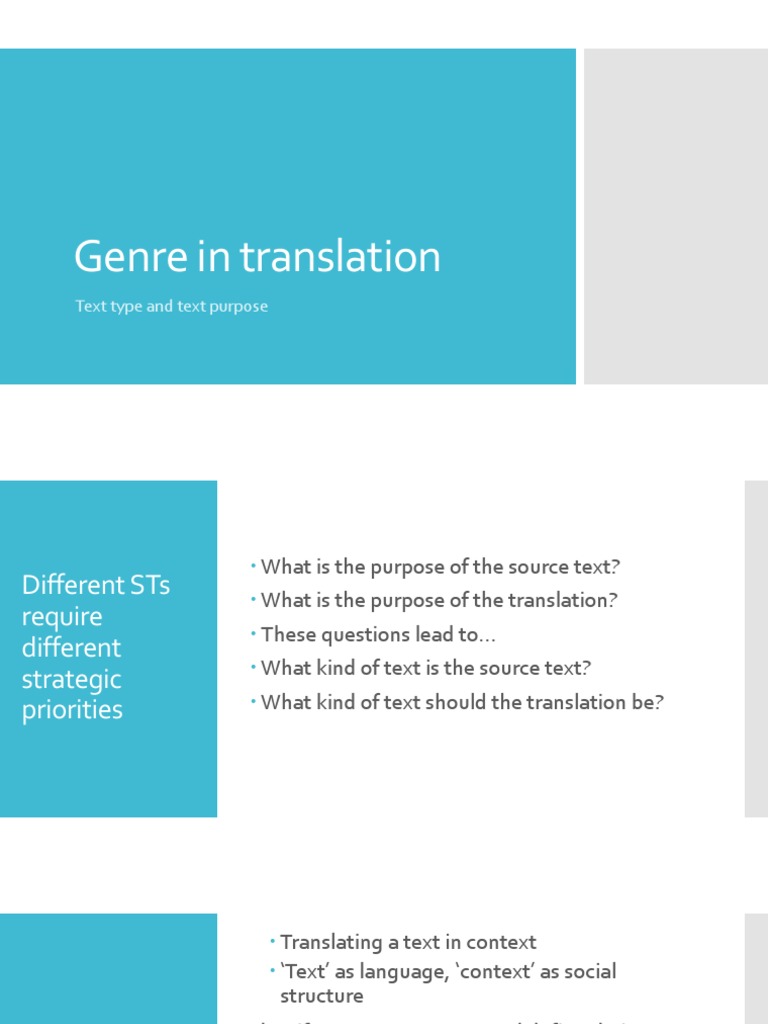10 Genre in Translation | PDF | Context (Language Use) | Translations