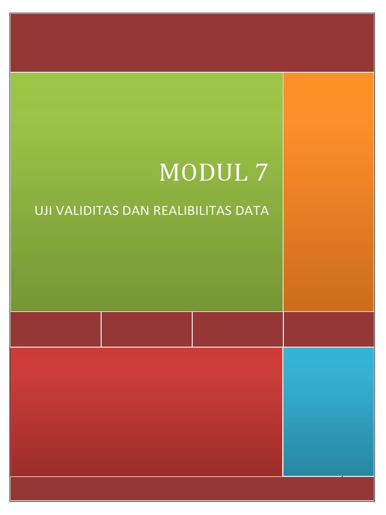 Modul 7 Uji Validitas Dan Reliabilitas Upload Web PDF | PDF