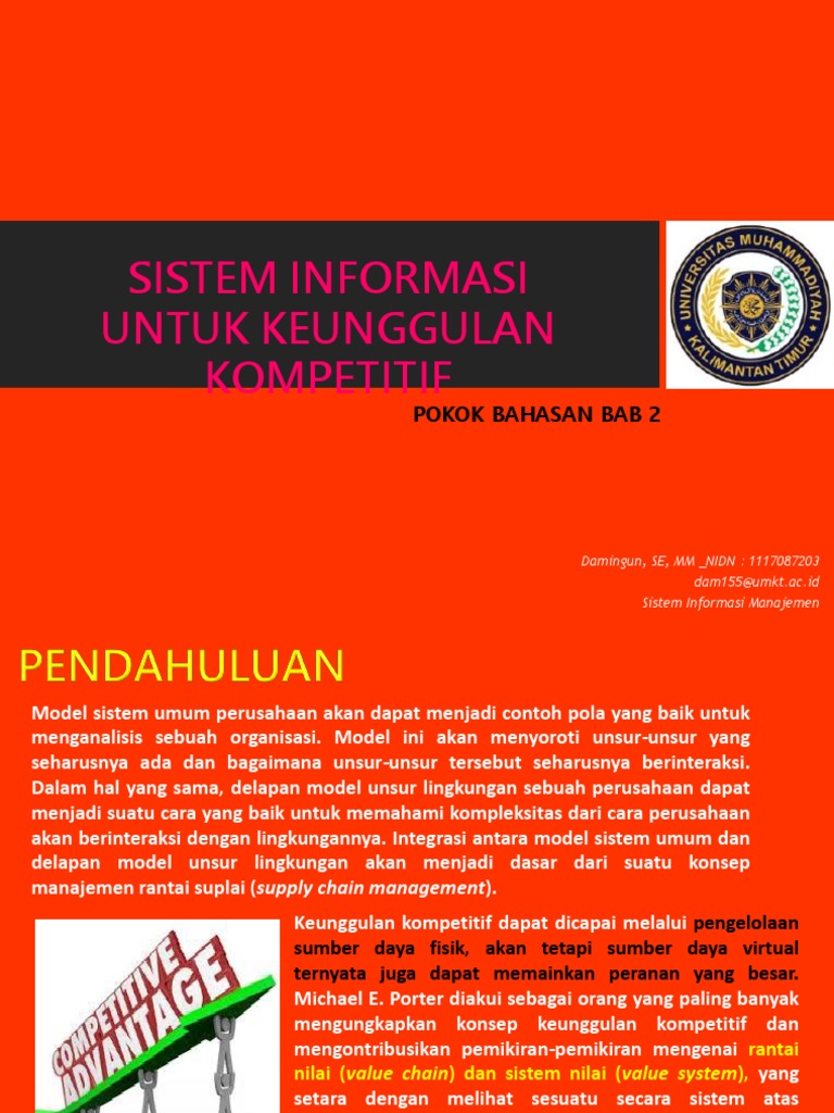 BAB 2 Sistem Informasi Untuk Keunggulan Kompetitif | PDF