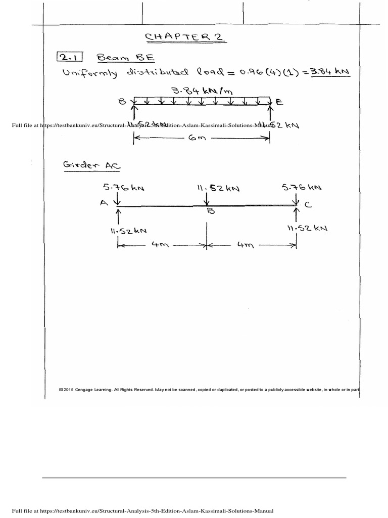 Structural Analysis 5th Edition Aslam Kassimali Solutions Manual | PDF