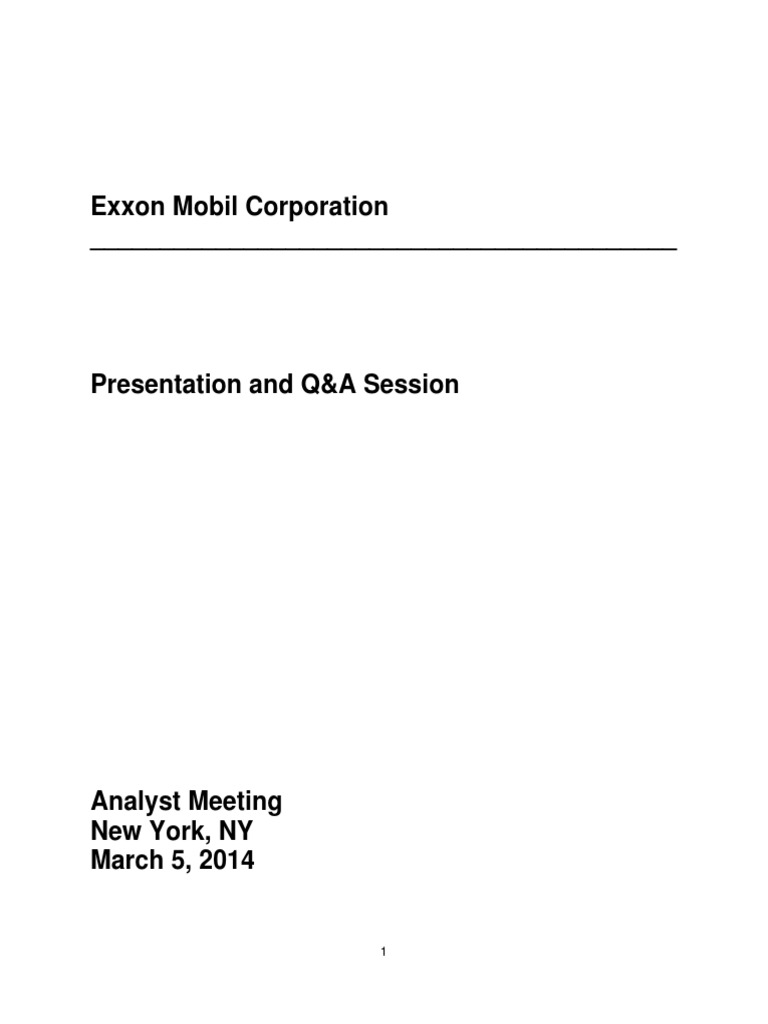 2014 Analyst Meeting Transcript | PDF | Natural Gas | Fuels