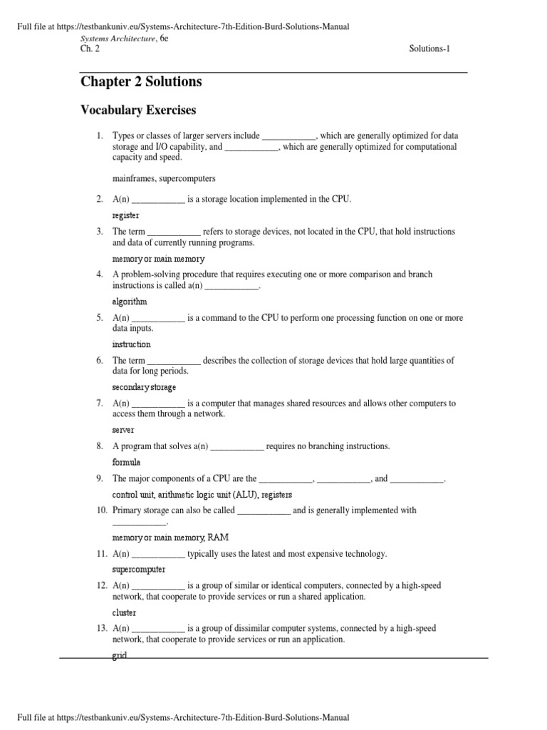 Systems Architecture 7th Edition Burd Solutions Manual PDF | PDF ...