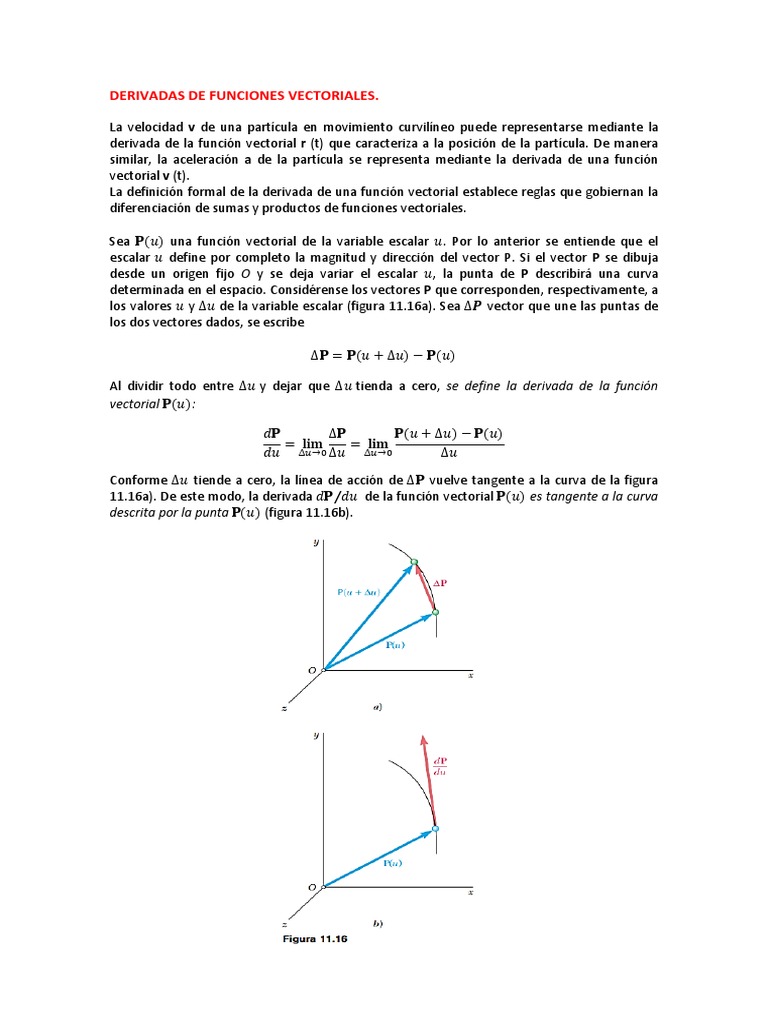 Derivadas de Funciones Vectoriales | Vector Euclidiano | Escalar (Matemáticas)
