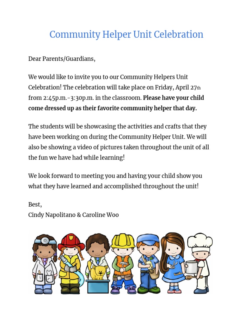 Parent Letter-Unit Celebration-3 | PDF