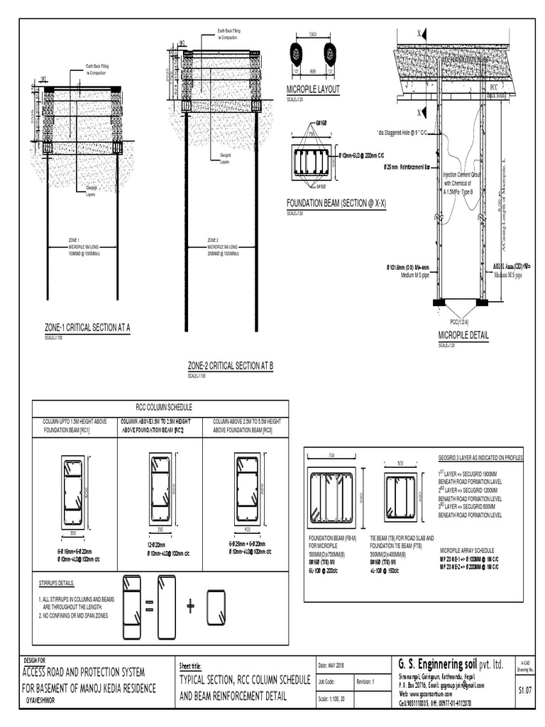 Road Embankment design using Geogrid and micropile