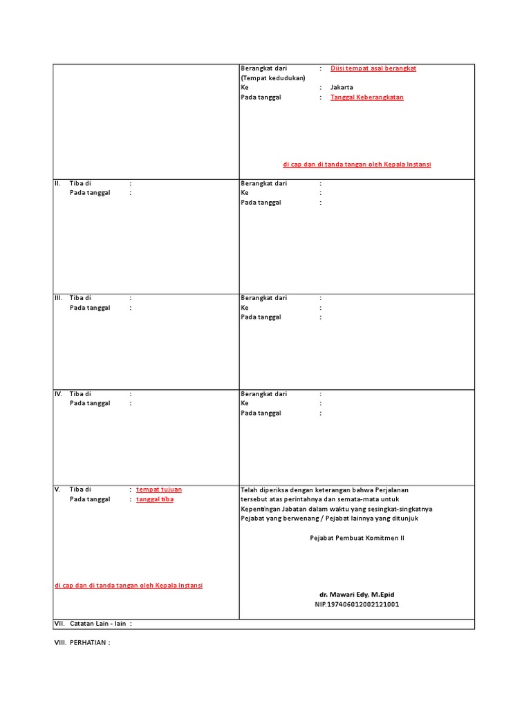 Format SPPD (2 Rangkap) | PDF