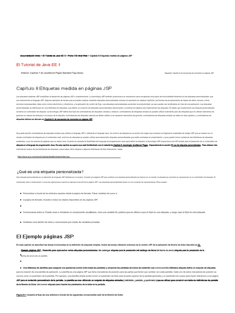 Chapter 8 Custom Tags in JSP Pages (The Java EE 5 Tutorial) .En - Es | PDF | Páginas del ...