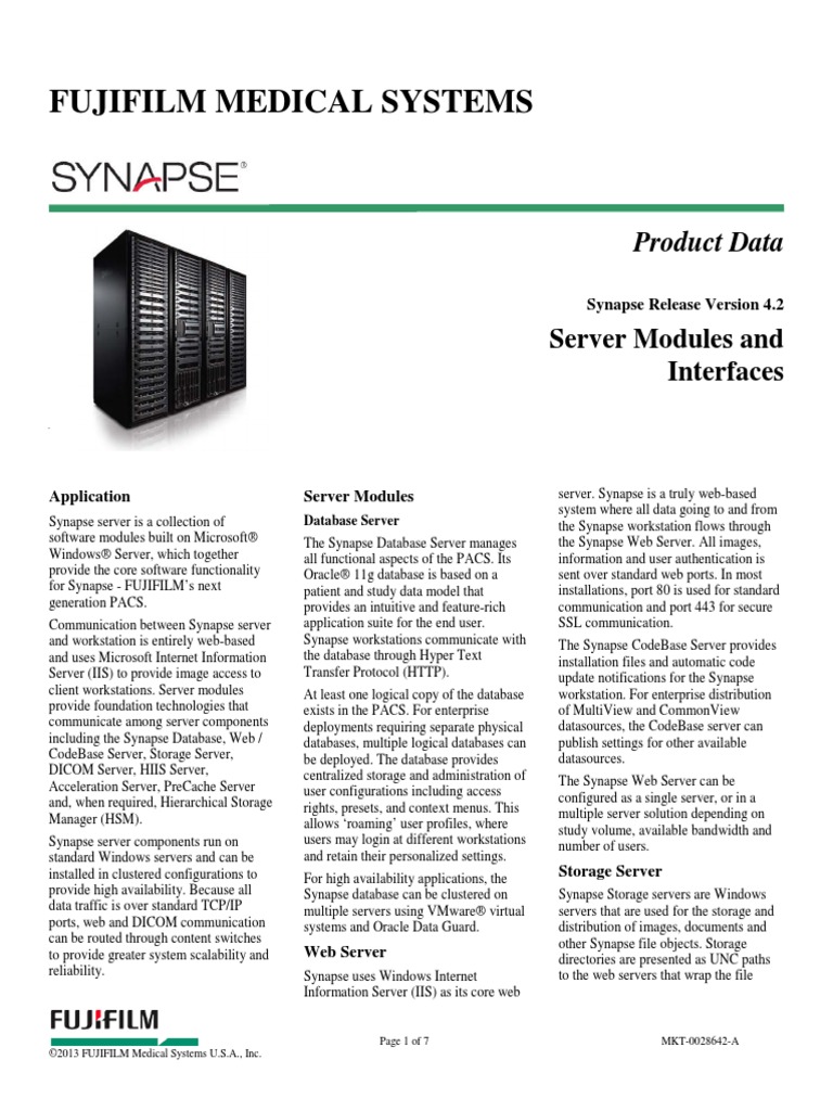 Synapse 4 2 Server and Interfaces Data Sheet | PDF | Web Server ...