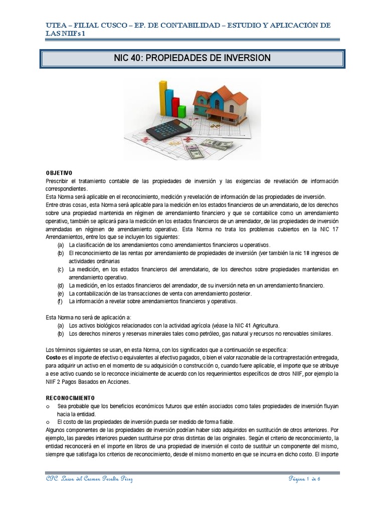 Nic 40 Propiedades de Inversion | normas internacionales de INFORMACION ...