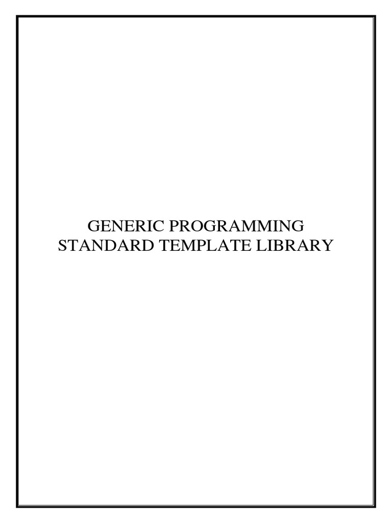 Generic Programming STL | PDF | C++ | Array Data Structure