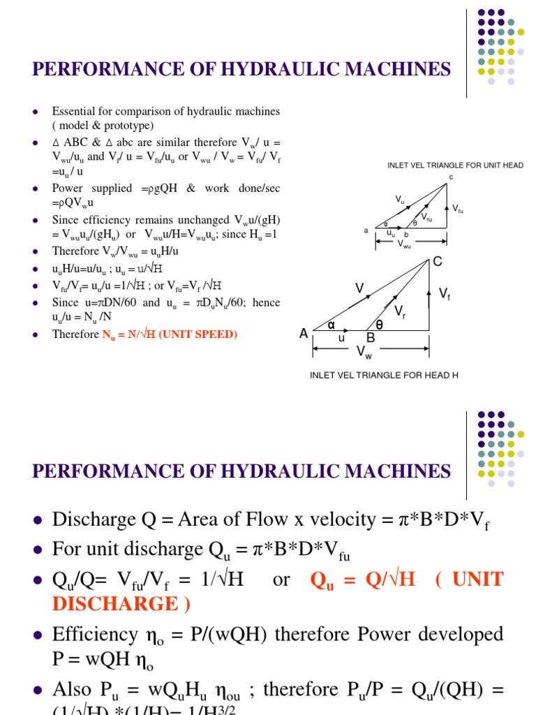 Performance of Hydraulic Machines | PDF | Turbine | Turbomachinery