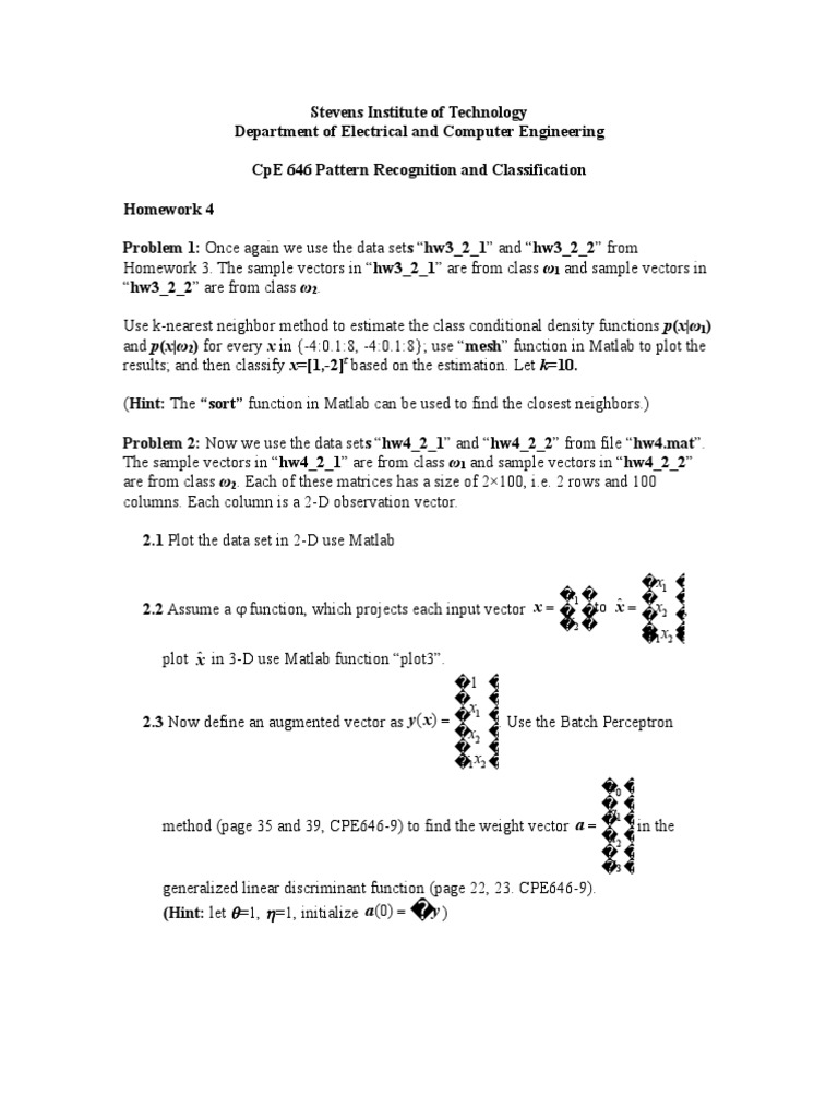 HW4 Pattern Classification | PDF | Statistical Classification | Matlab