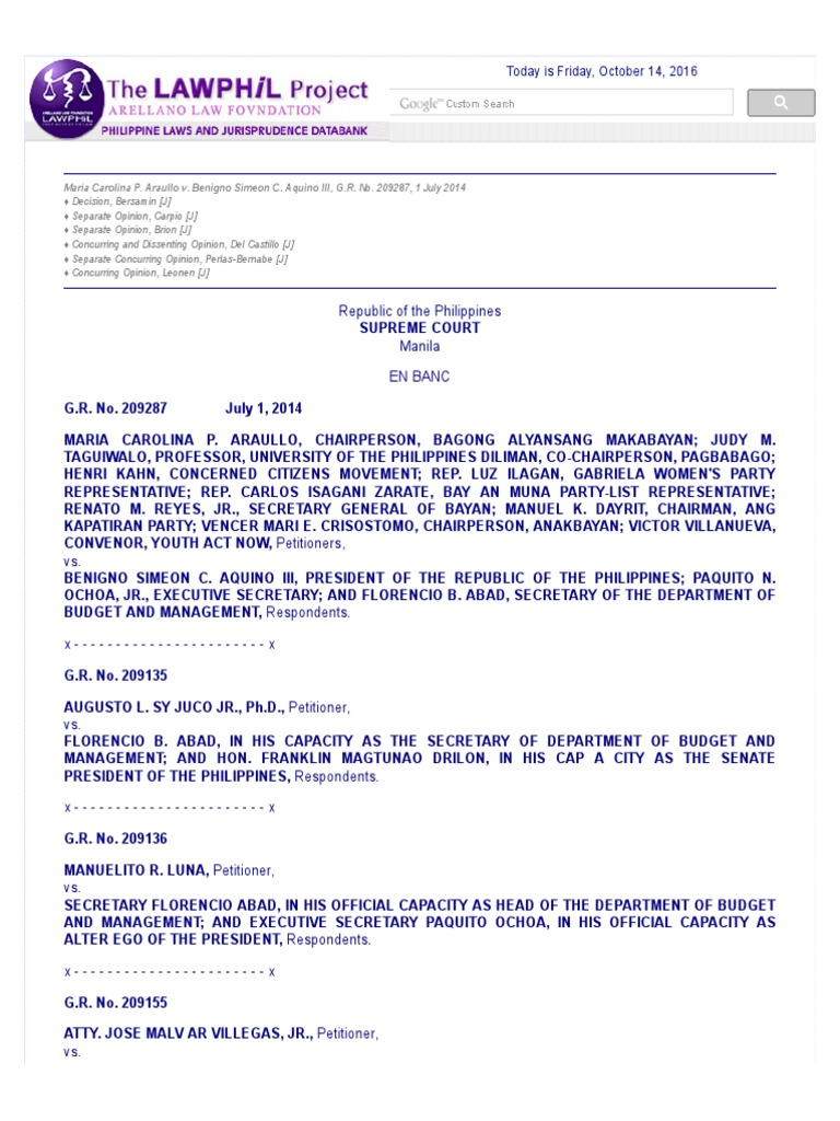 Supreme Court Rules Against Disbursement Acceleration Program | PDF | Writ Of Prohibition ...