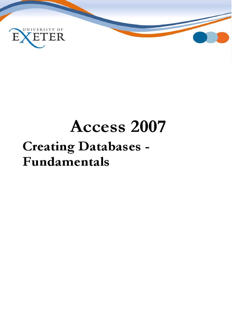 Access Designing Databases Manual PDF | PDF | Database Index | Databases Access Designing Databases Manual PDF | PDF | Database Index | Databases
