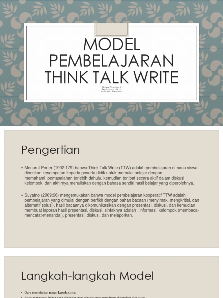 TTW Think Talk Write | PDF