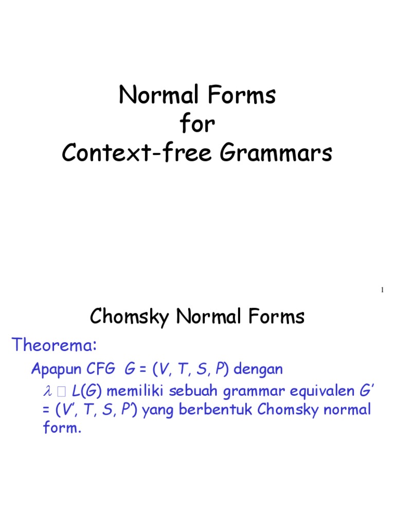 TBO VII-chomsky Normal Form | PDF | Parsing | Metalogic