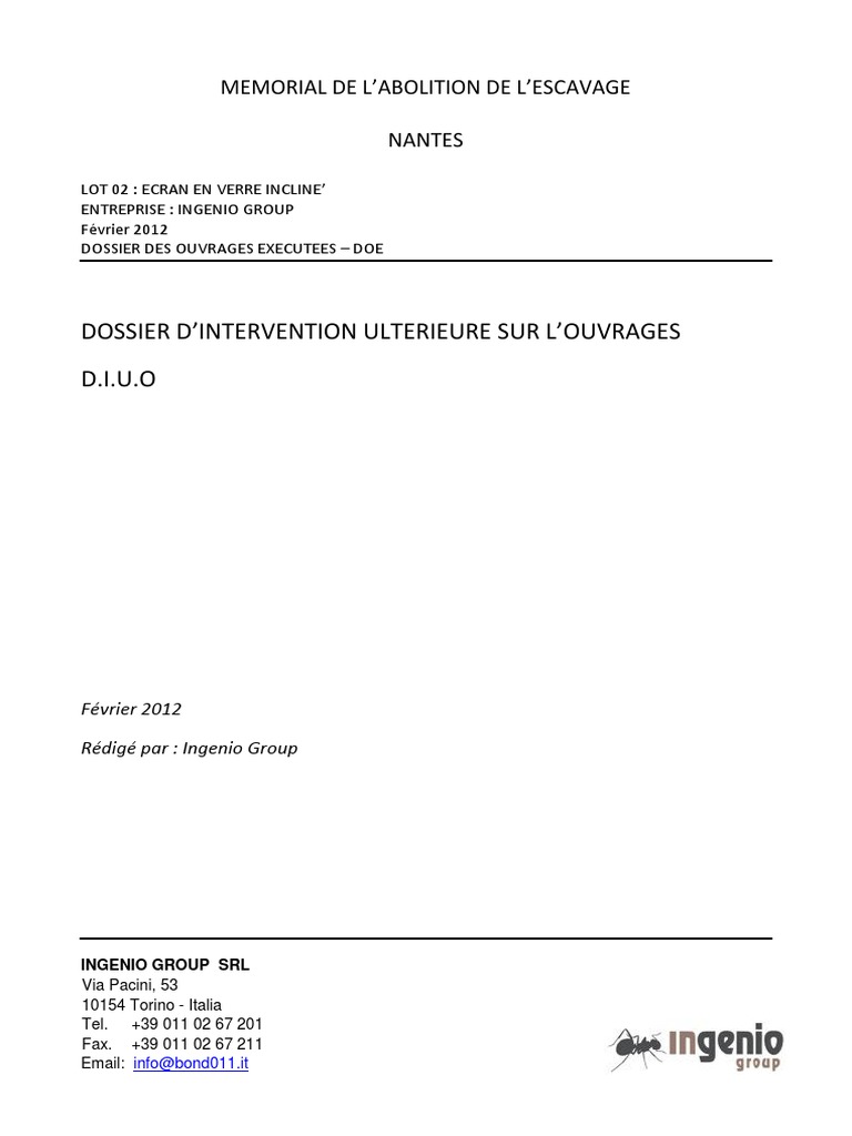 DIUO Memorial Esclavage Ingenio2012 | PDF | Lentes | Acero inoxidable