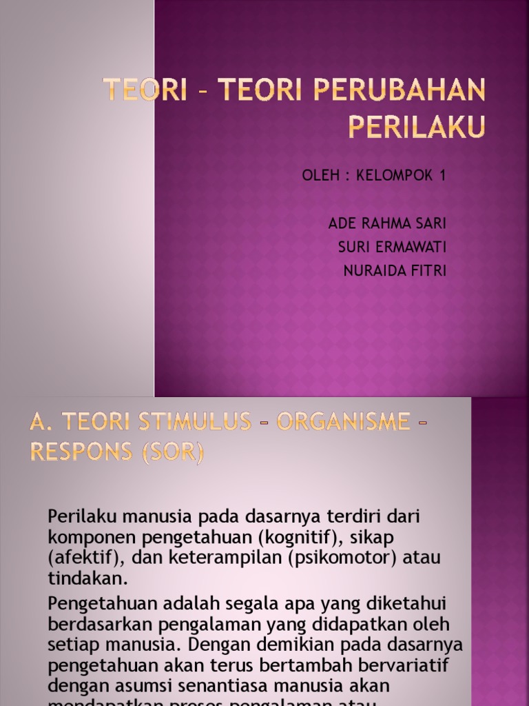 Teori - Teori Perubahan Perilaku | PDF