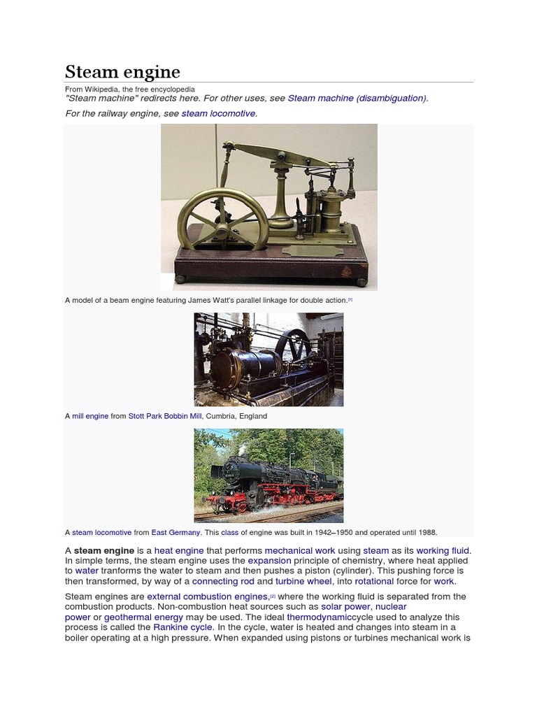 Steam Engine: "Steam Machine" Redirects Here. For Other Uses, See - For ...