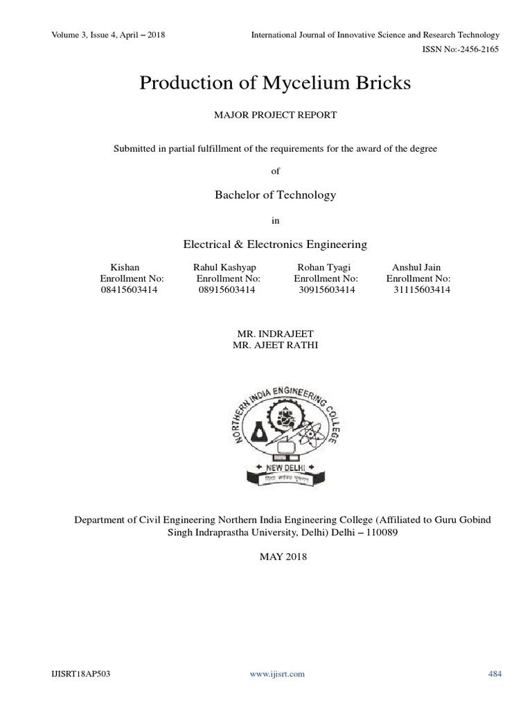 Production of Mycelium Brick | PDF | Air Pollution | Particulates