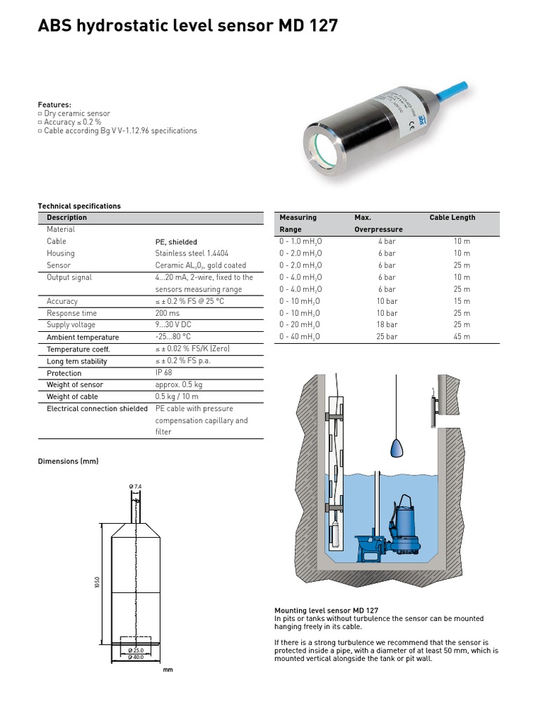 MD127 | PDF | Sensor | Electrical Engineering