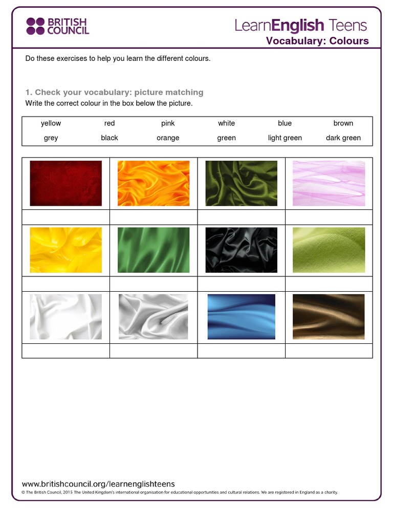 Colours - Exercises | PDF | Color