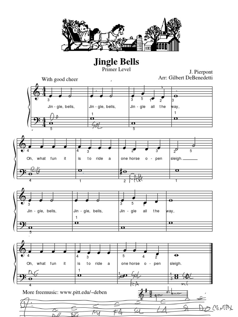 Jingle Bells: Primer Level With Good Cheer J. Pierpont Arr: Gilbert ...